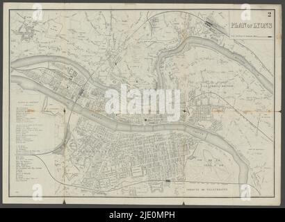 LYON: Plan of Lyons, 1882 antique map Stock Photo - Alamy