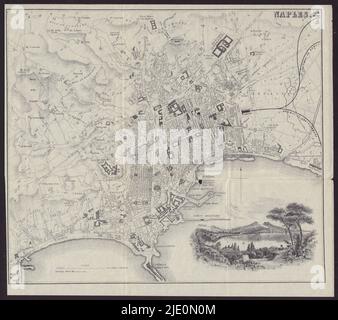 NAPLES NAPOLI: Antique town plan. City map. Italy. BRADSHAW, 1890 Stock ...