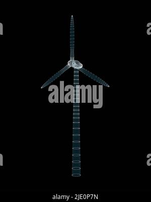 Wind turbines on black background Stock Photo - Alamy
