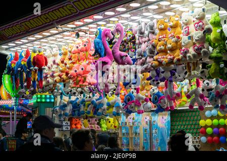 Festivals and fairs games to win toys and prizes aiming at balloons ...