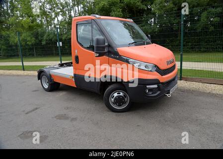 An Iveco Daily mini artic tractor unit with fifth wheel attachement for ...