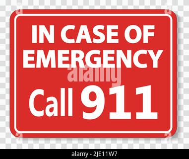 Call 911 Sign on transparent background,vector illustration Stock ...