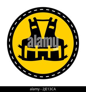 PPE Icon.Wearing a life jacket for safety Symbol Sign Isolate On White ...