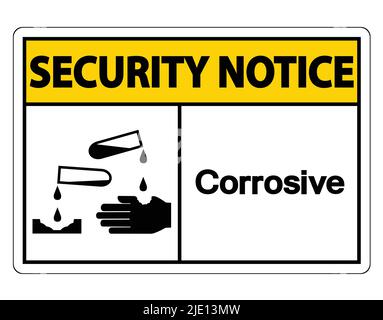 Security notice Corrosive Symbol Sign on white background,Vector ...