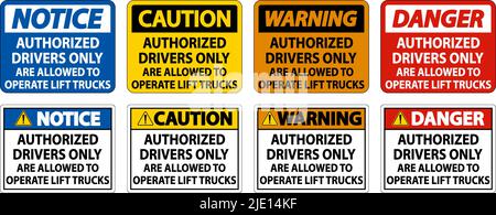 Authorized Drivers Only Sign On White Background Stock Vector Image ...