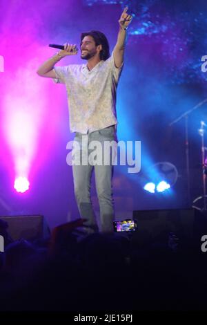 Napoli, Italy. 23rd June, 2022. The singer Alvaro Soler, concert at the ...