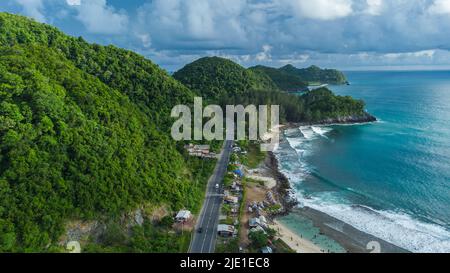 Aerial view of Lhoknga beach in Aceh province, Indonesia Stock Photo ...