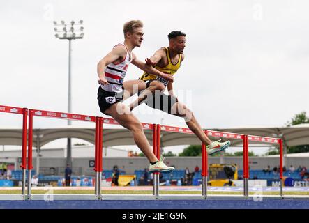 Seamus Derbyshire in the Men's 400m Hurdles Heats during day one of the ...