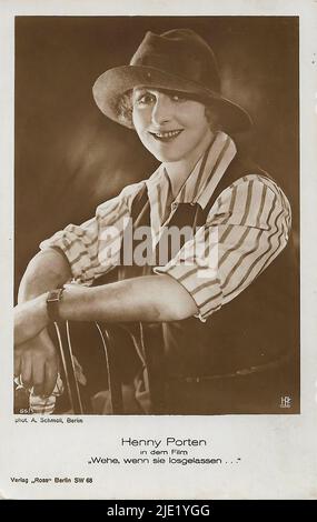 Portrait of Henny Porten in Wehe, wenn sie losgelassen...! 001 - German weimar era cinema (1918 ...