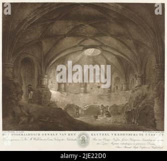 The subterranean vault of the castle Vredenburg in Utrecht (title on ...
