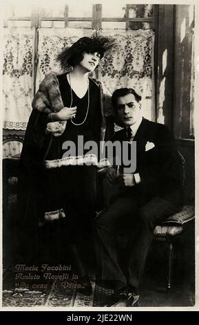 Portrait of Maria Jacobini and Amleto Novelli in La casa di vetro ...