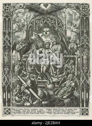 The Holy Trinity surrounded by angels with instruments of torture ...