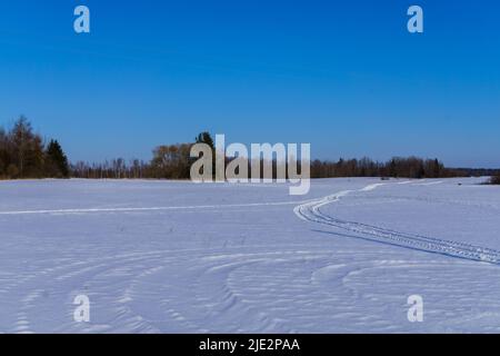 Winter landscape snow covered expanses. A park in the winter in the ...