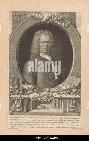 Portrait of George Holmes, 1749 print Portrait of the British archivist ...