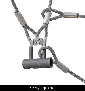 Industrial Safety Padlock Lock Interlocked Wire Loop Ropes Isolated ...