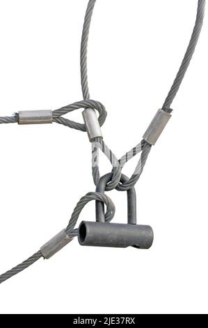 Industrial safety lock and interlock wire loop ropes Stock Photo - Alamy