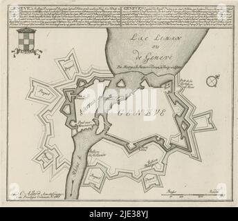 Map of Geneva, 1701 - 1733 print Map of the fortifications around the ...