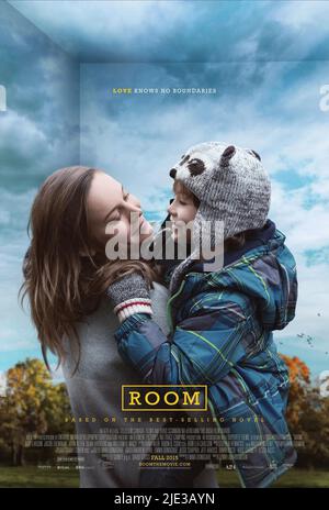 BRIE LARSON, JACOB TREMBLAY POSTER, ROOM, 2015 Stock Photo - Alamy