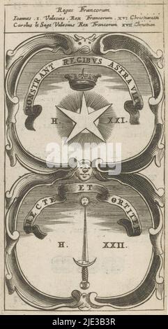 Crowned five-pointed star / Sword with sun on tip, Monstrant Regibus ...