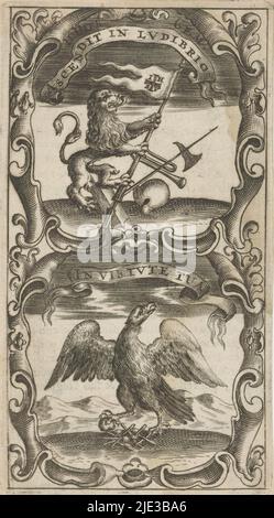 Lion with a banner / bird of prey near his nest, Anonymous, After ...