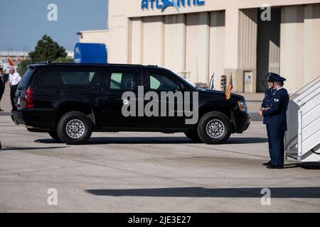 Vice President Kamala Harris’s armored Sport Utility Vehicle (SUV) is ...