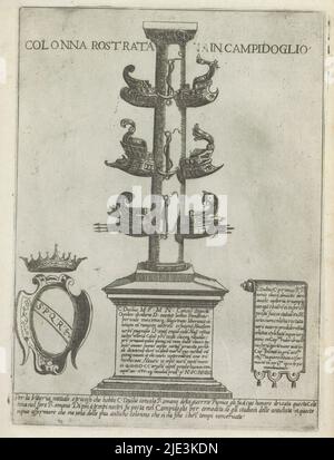 Colonna Rostrata, Giovanni Maggi, After Bartolomeo Rossi, 1651 print A ...