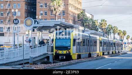 Downtown Long Beach Metro Station, Blue Line Metro Rail from Los ...