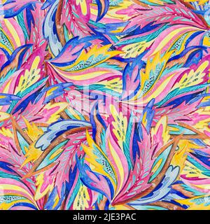 Funky colorful seamless psychedelic pattern for design and decoration ...