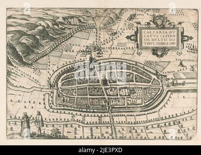 Map of Kalkar, Anonymous, c. 1580 - c. 1635 print Map of Kalkar in a ...