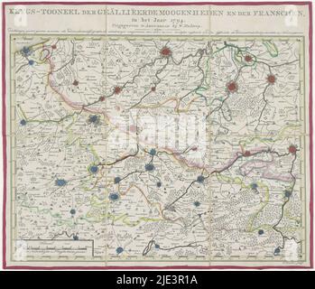 Map of the war theater in the Austrian Netherlands, 1794, Antoni ...