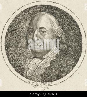 Portrait of Albert van Ryssel, Gerrit Konsé, 1789 print Title with ...