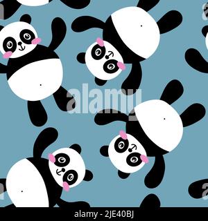 Cartoon seamless kawaii panda pattern for kids and fabrics and textiles ...