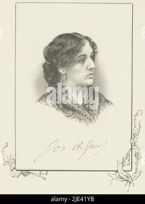 Portrait of the actress Jos. de Groot, Unknown, 1883 print To the ...