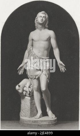 Abel. Statue of Abel. The lamb lies on a firefighter next to him Stock ...