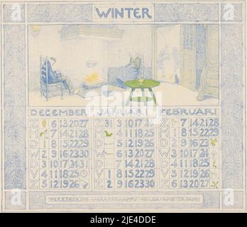 Calendar before 1903-1904 of the insurance company Holda in Amsterdam ...