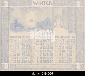 Calendar before 1903-1904 of the insurance company Holda in Amsterdam ...