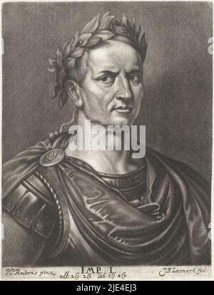 Portrait of Julius Caesar, print maker: Johann Heinrich Lips, after ...