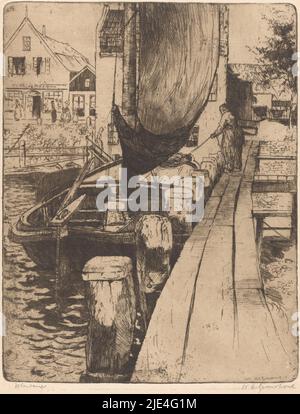 Volendam, Willem Adrianus Grondhout, 1888 - 1931 print Moored ships in ...