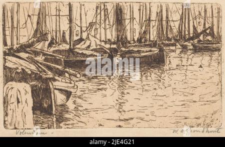 Volendam, Willem Adrianus Grondhout, 1888 - 1931 print Moored ships in ...