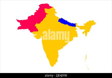 SAARC, member states, political map. The South Asian Association for ...