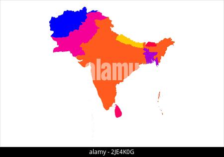 SAARC Member Countries vector map illustration on white background ...