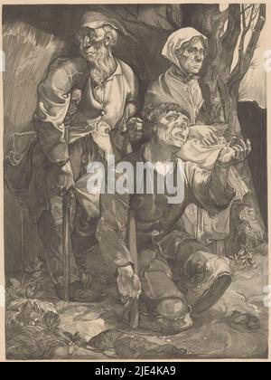 Three beggars in a tree Two men and women in her and the tattered ...