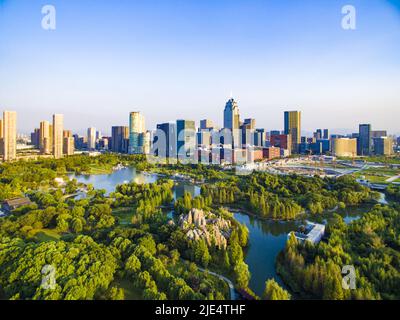 Zhejiang ningbo yinzhou yinzhou park aerial Stock Photo - Alamy