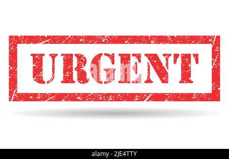 Urgent stamp symbol shadow, label sticker sign button, text banner ...