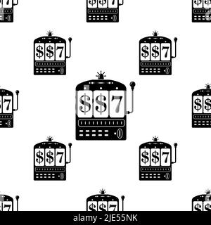slot machine icon sign. Seamless pattern with geometric texture. Vector ...