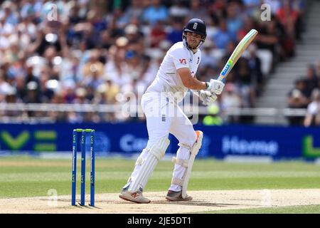 Jamie Overton of England clips the ball and is caught behind by Daryl ...