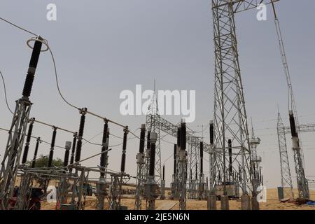 220 KV Switchyard and Main Control room in solar 320 MW Site Stock ...