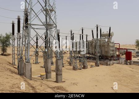 220 KV Switchyard and Main Control room in solar 320 MW Site Stock ...