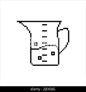 Beaker Icon Pixel Art, Beaker Pixelated Form Vector Art Illustration ...