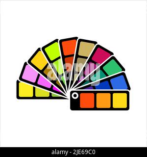 Color Sample Fan Card Icon Vector Art Illustration Stock Vector Image ...